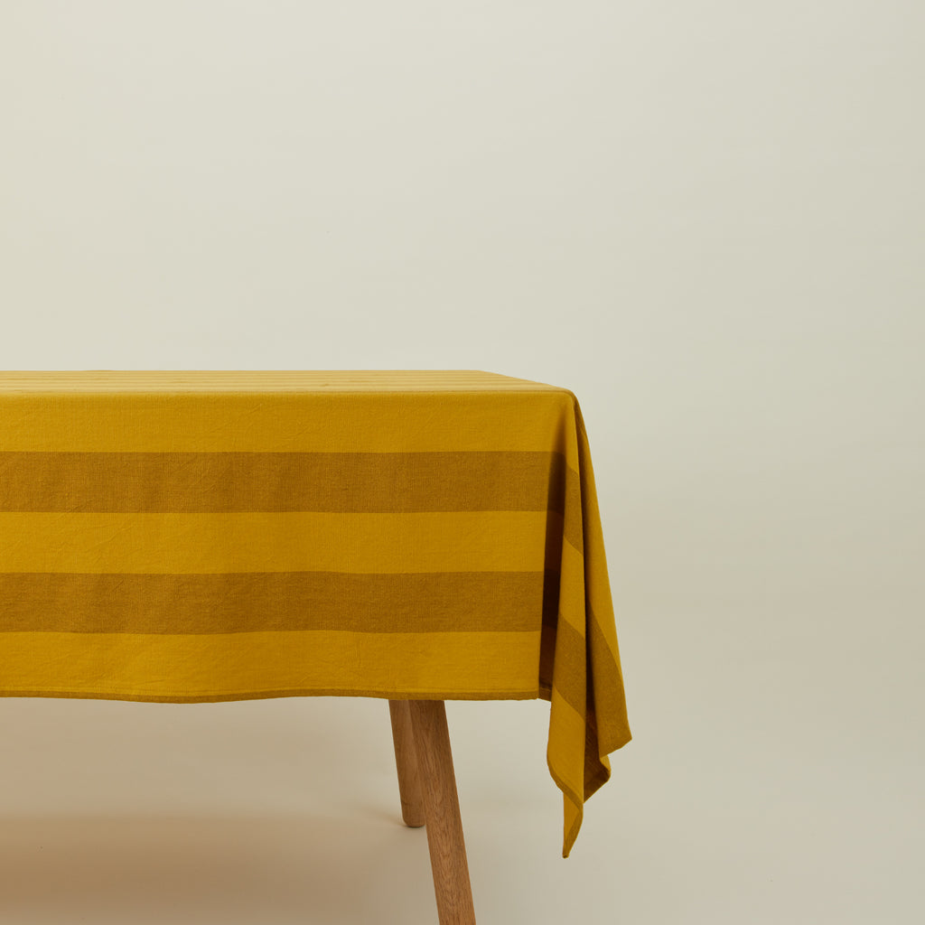 Essential Striped Tablecloth - Mustard/Bronze – Hawkins New York