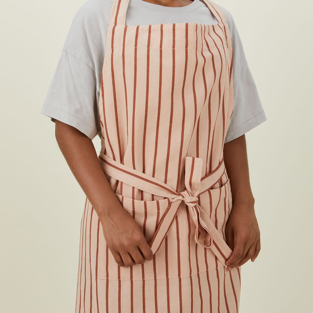 Essential Striped Apron - Blush/Terracotta – Hawkins New York