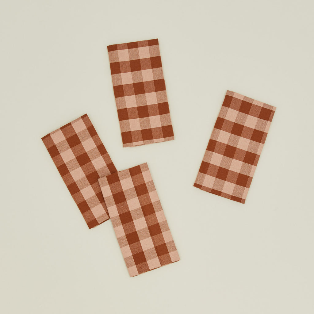 Essential Gingham Dinner Napkin, Set of 4 - Blush/Terracotta – Hawkins ...