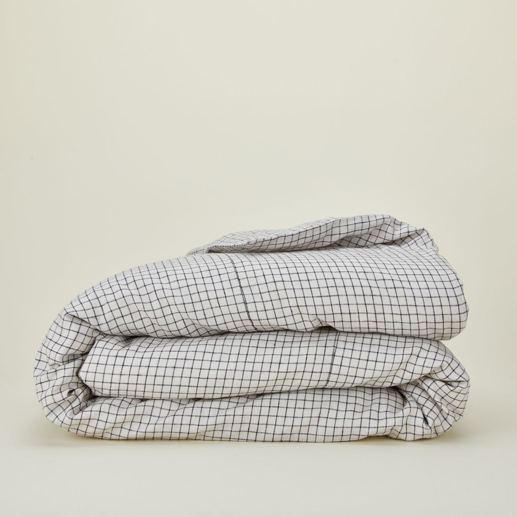 Checked Linen Duvet Cover – Hawkins New York