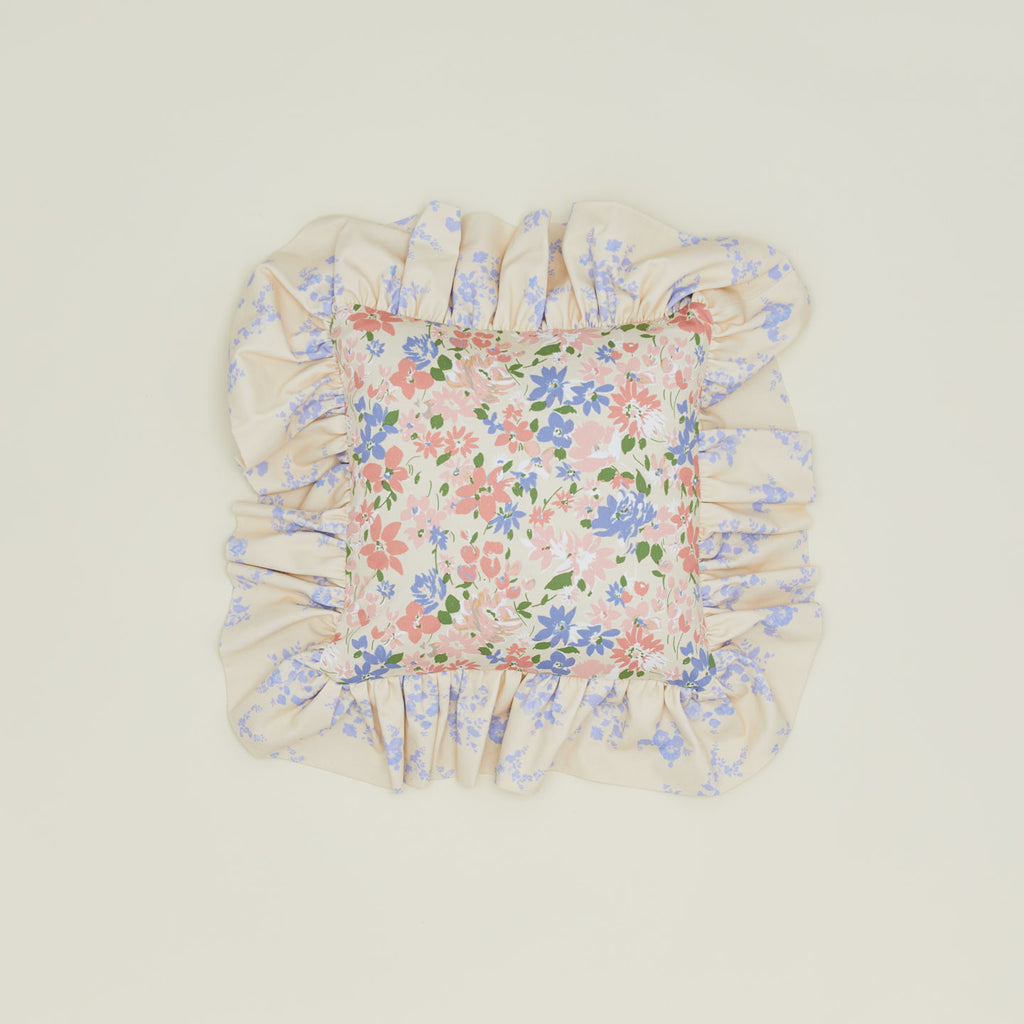 Ruffled Floral Cushion - Rose – Hawkins New York