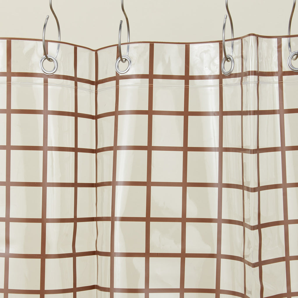 Sun Grid Shower Curtain - Chocolate – Hawkins New York