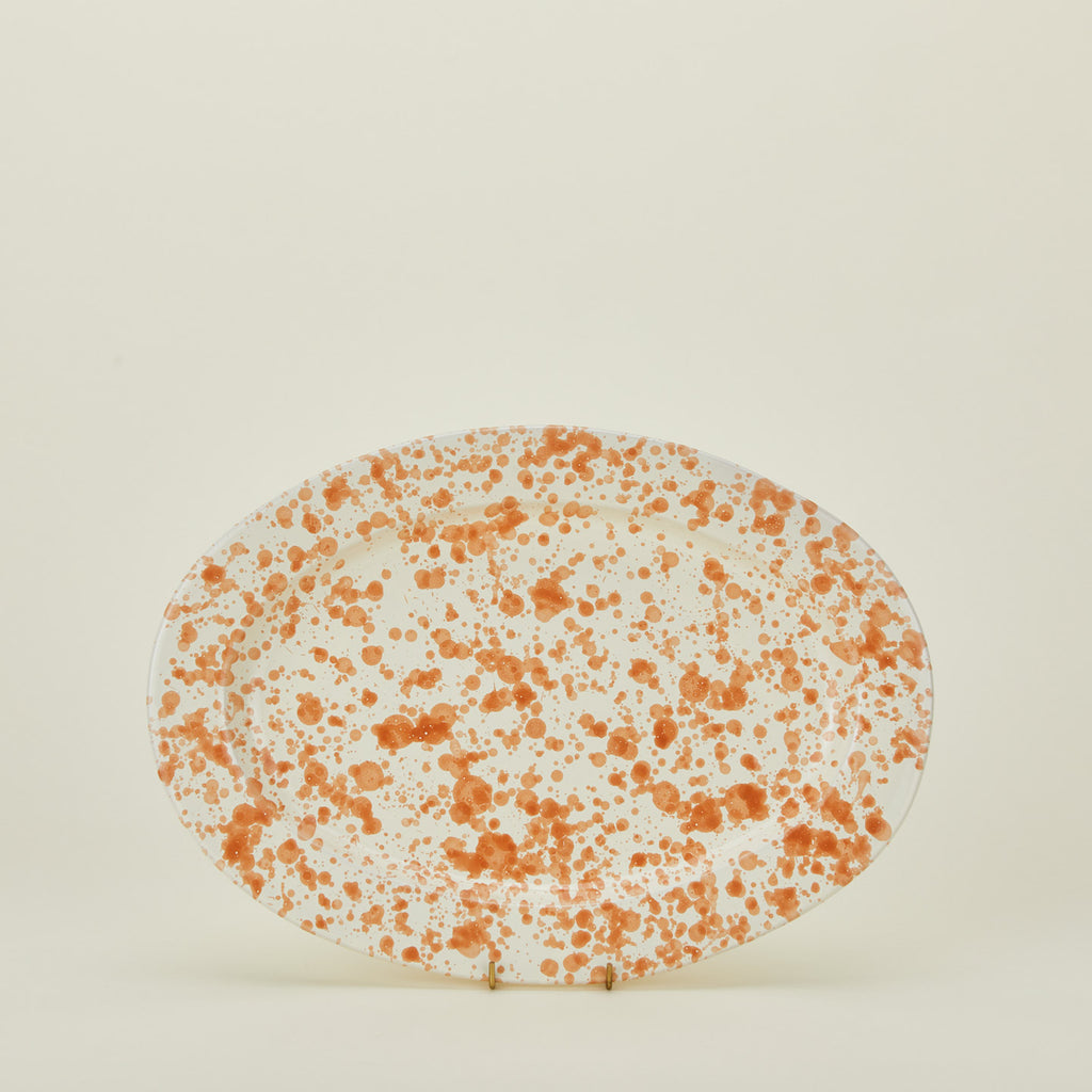 Splatter Oval Platter - Tan/Ivory – Hawkins New York