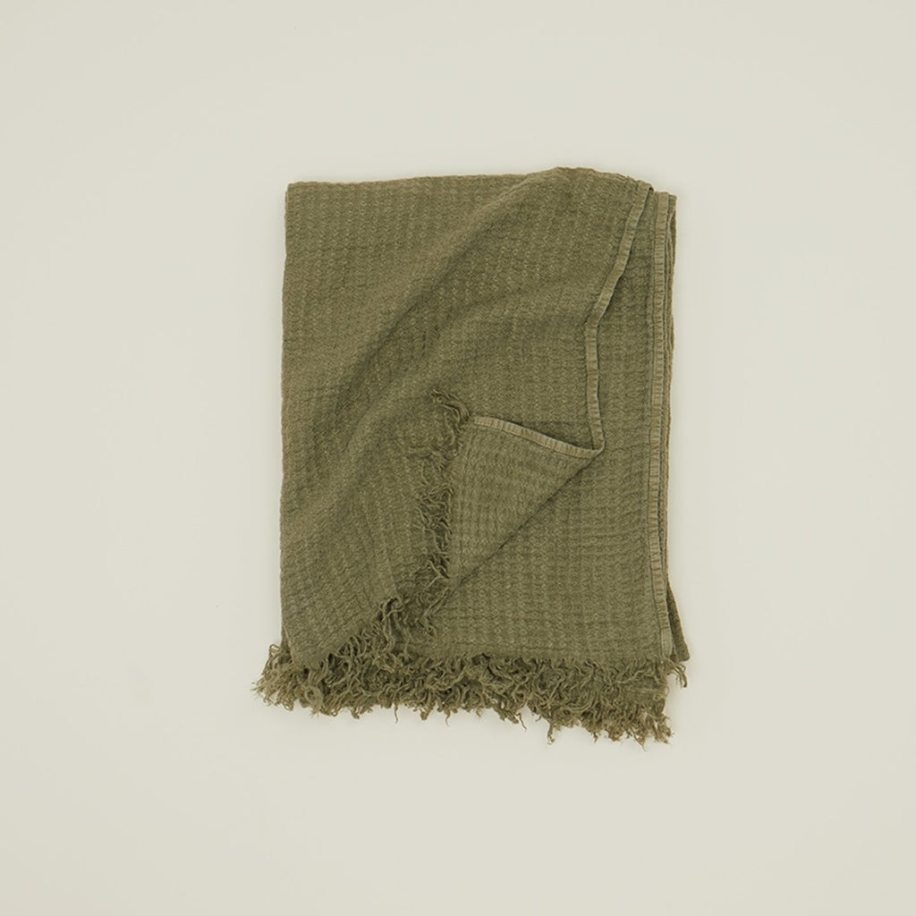 Simple Linen Throw - Olive – Hawkins New York