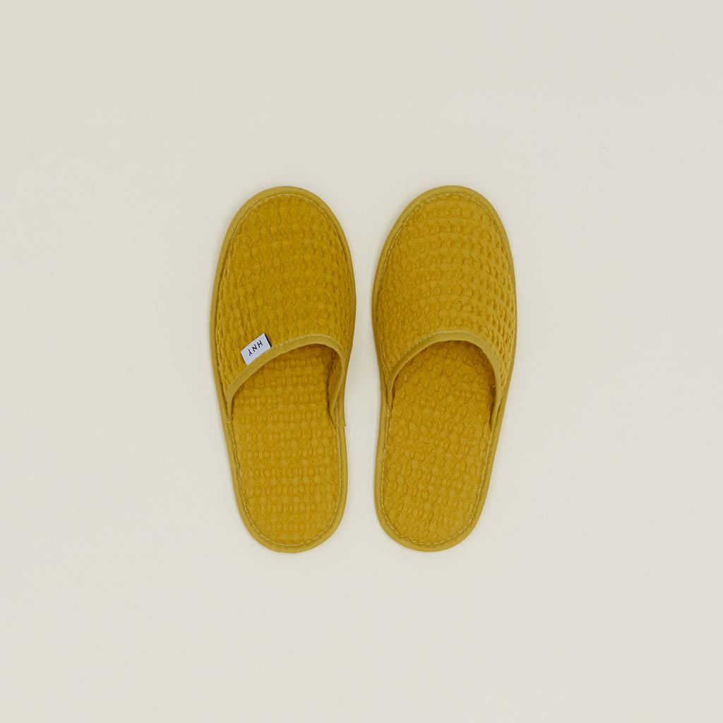 Simple Waffle Slippers - Mustard – Hawkins New York
